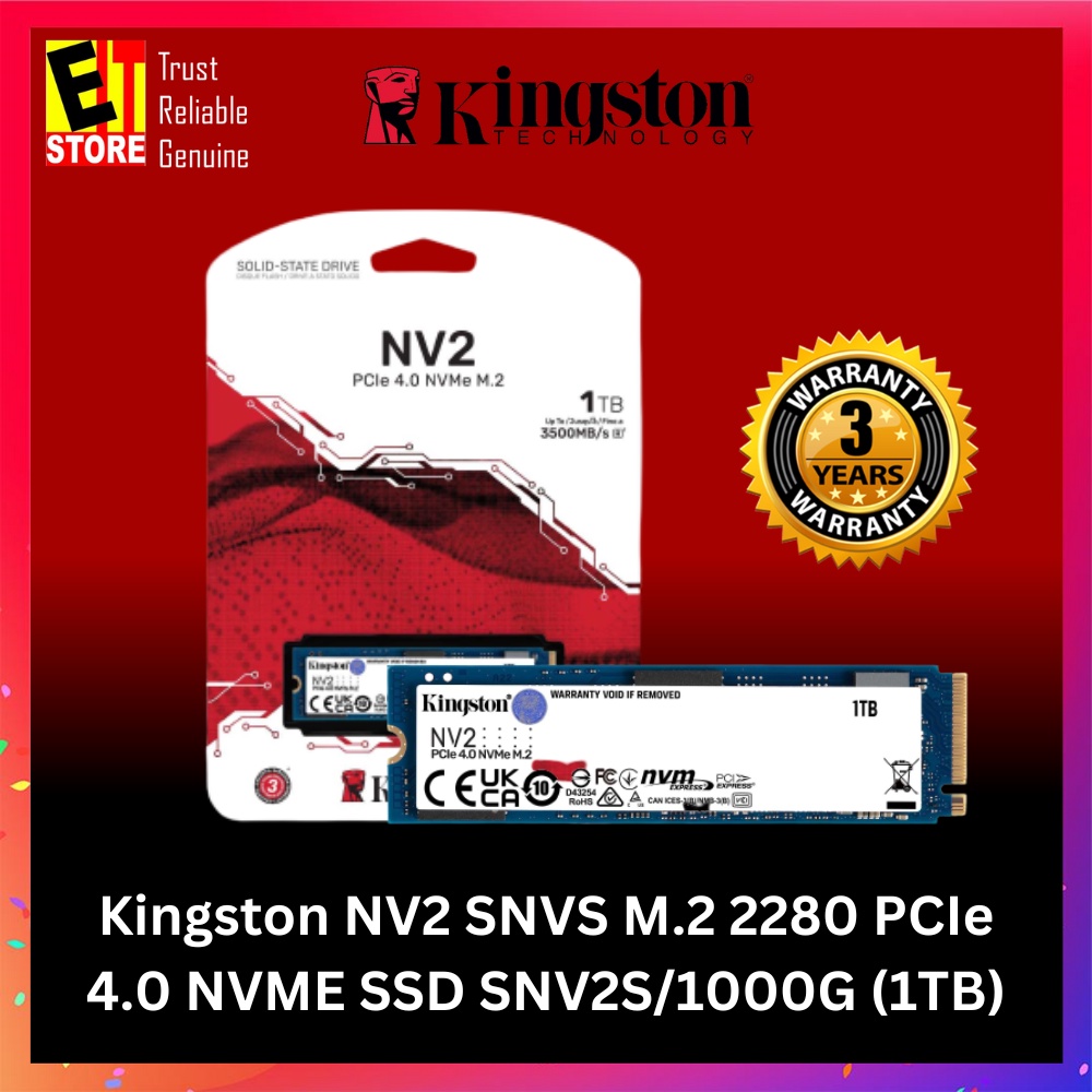 Kingston NV2 SNVS M.2 2280 PCIe 4.0 NVME SSD 256GB/ 512GB /1TB /2TB ...