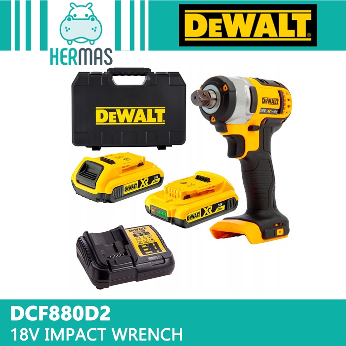 DEWALT DCF880D2-B1 18V XR LI-ION COMPACT IMPACT WRENCH (DETENT PIN ...