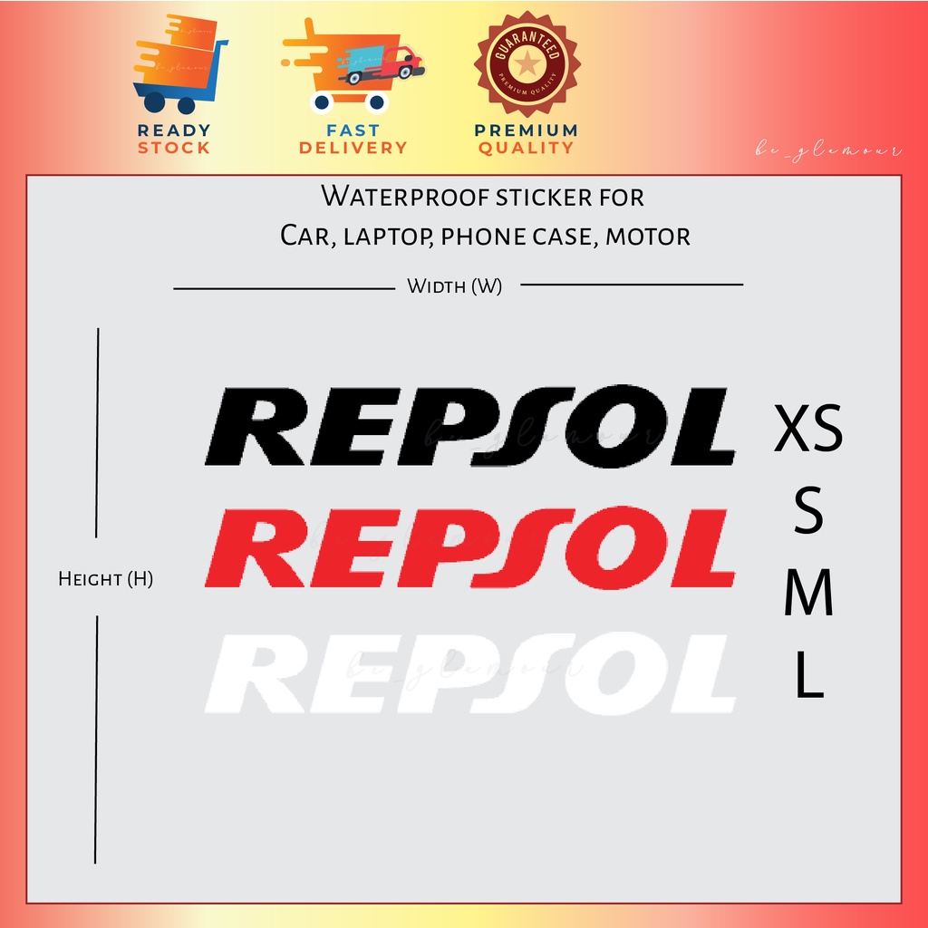 [2pcs] Repsol Sticker Reflective stiker racing motogp motorsport ...