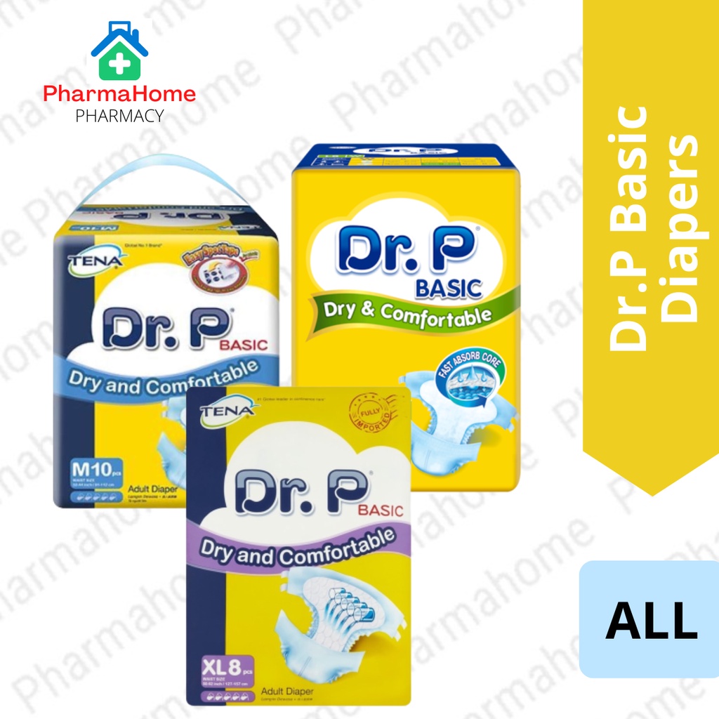 TENA DR.P BASIC ADULT DIAPERS 10'S (SIZE M/L/XL) | Shopee Malaysia