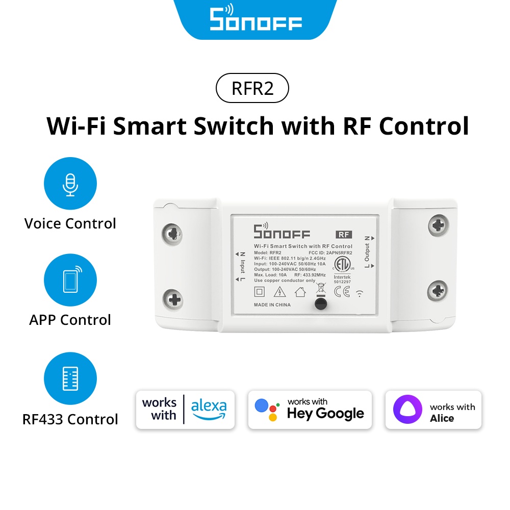 SONOFF RFR2 Smart Switch 433Mhz Wifi Remote Control Mini Light Module ...
