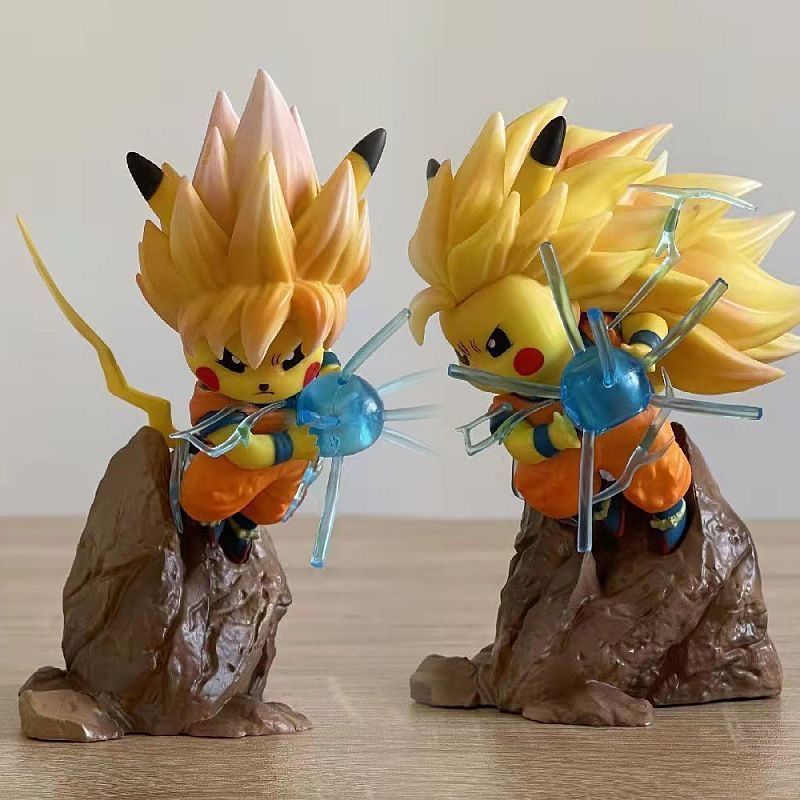 New Dragon Ball Goku Super Three Pikachu COS Son Goku Super Saiyan ...