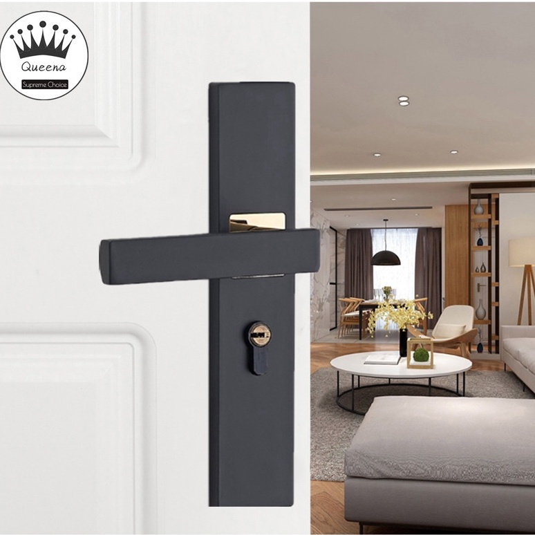 Aluminum Alloy Door Locks Continental Bedroom Minimalist Interior Door ...