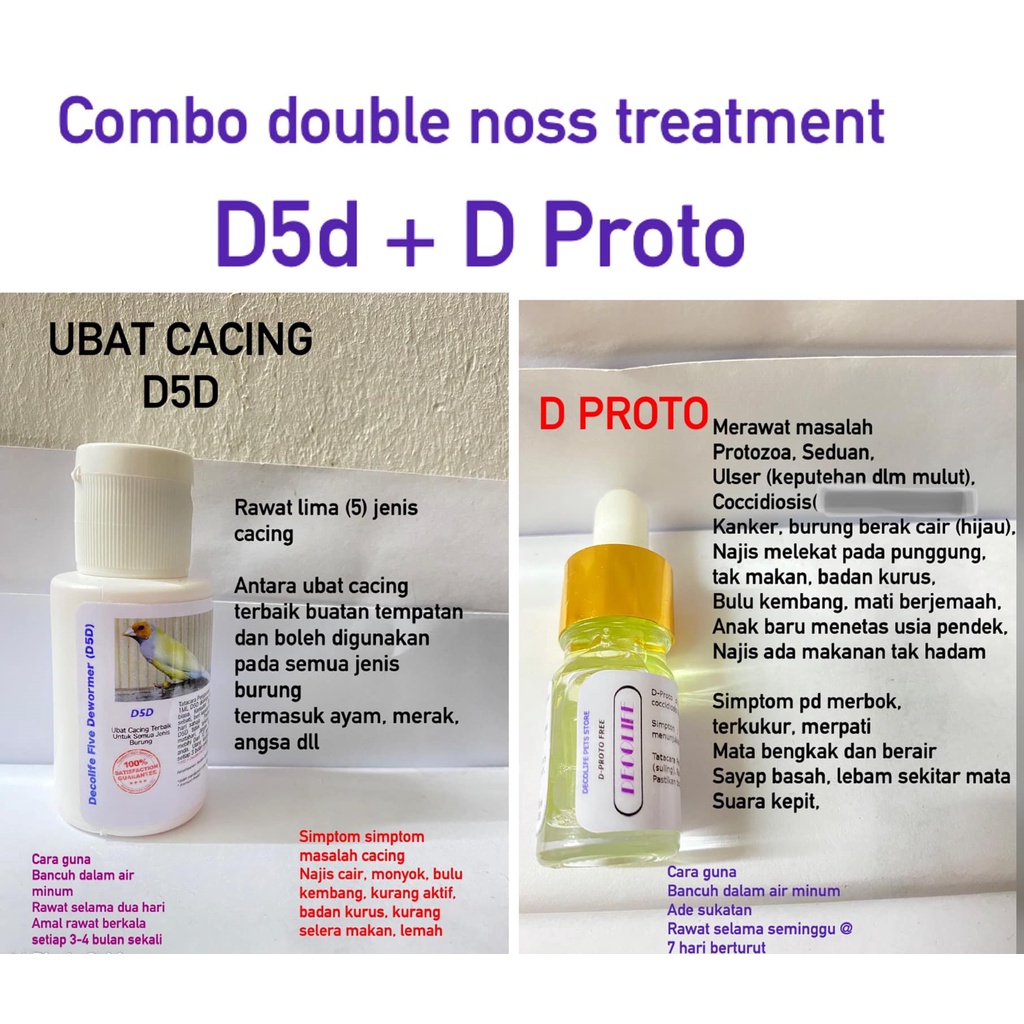 D5D dan D-Proto ( bunuh cacing + protozoa pada burung anda) | Shopee Malaysia