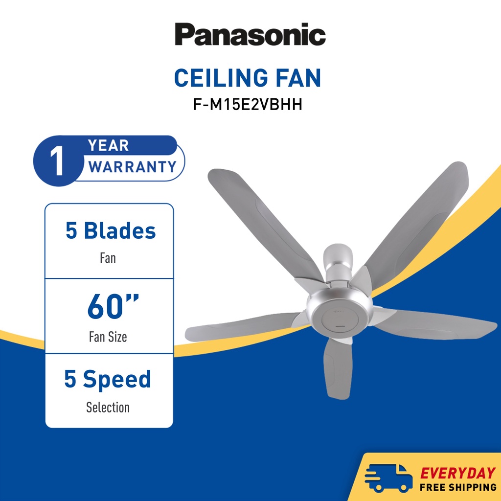 Panasonic Ceiling Fan Nami 5 Blades 5 Speed Remote Control Yuragi (60 ...