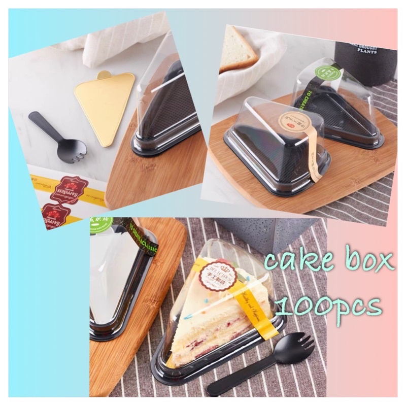 (100pcs)Triangular cake box 6 inch 8 inch mousse cake cutting box ...