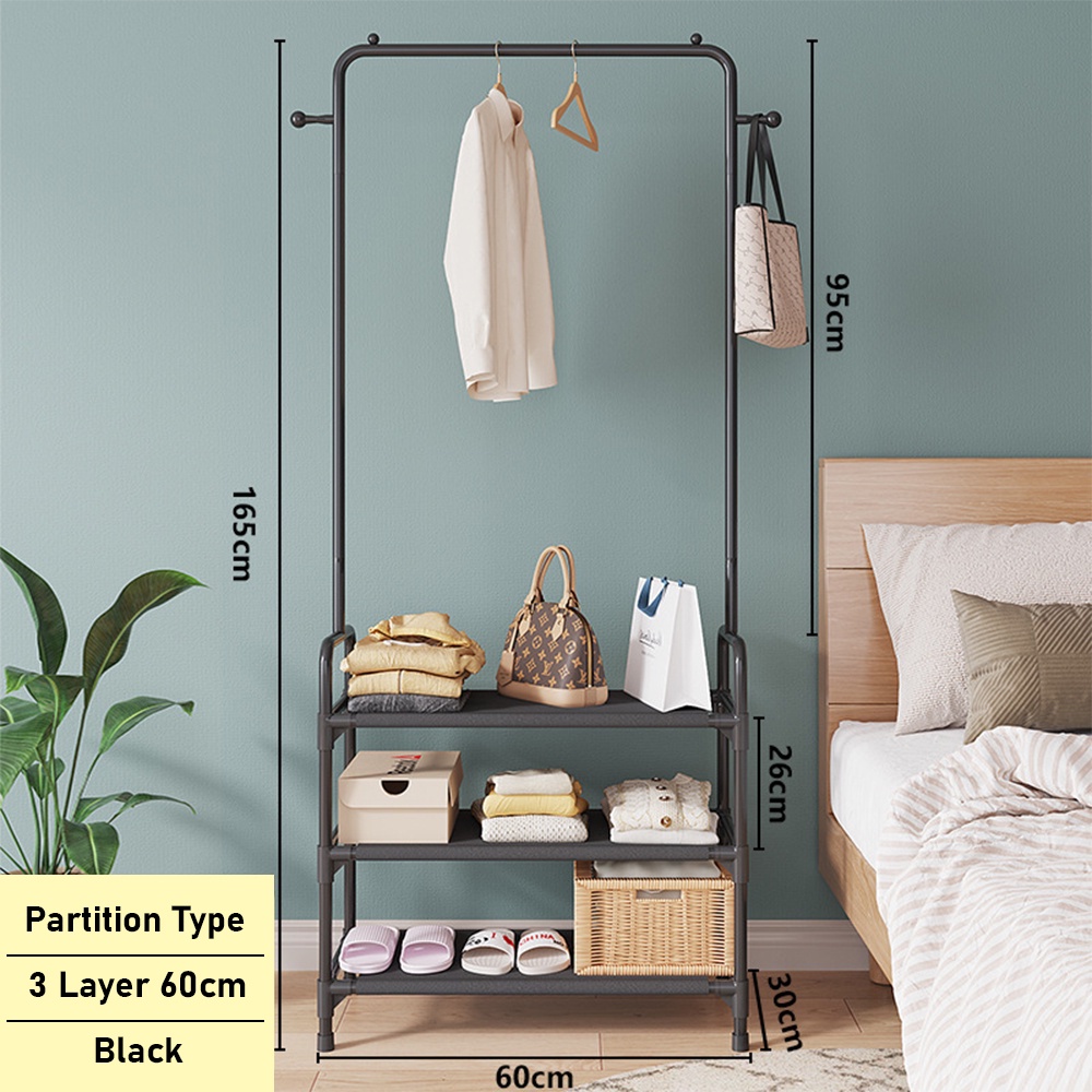 Borong365 Rak Baju Gantung Clothes Hanger Rack Bedroom Space Saving ...