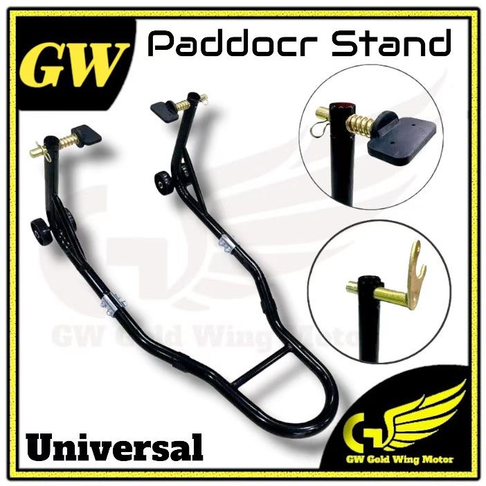 HAUVY DUTY 2IN1 PADDOCK STAND BOBBIN L BRACKET Y SUPERBIKE REAR STAND ...