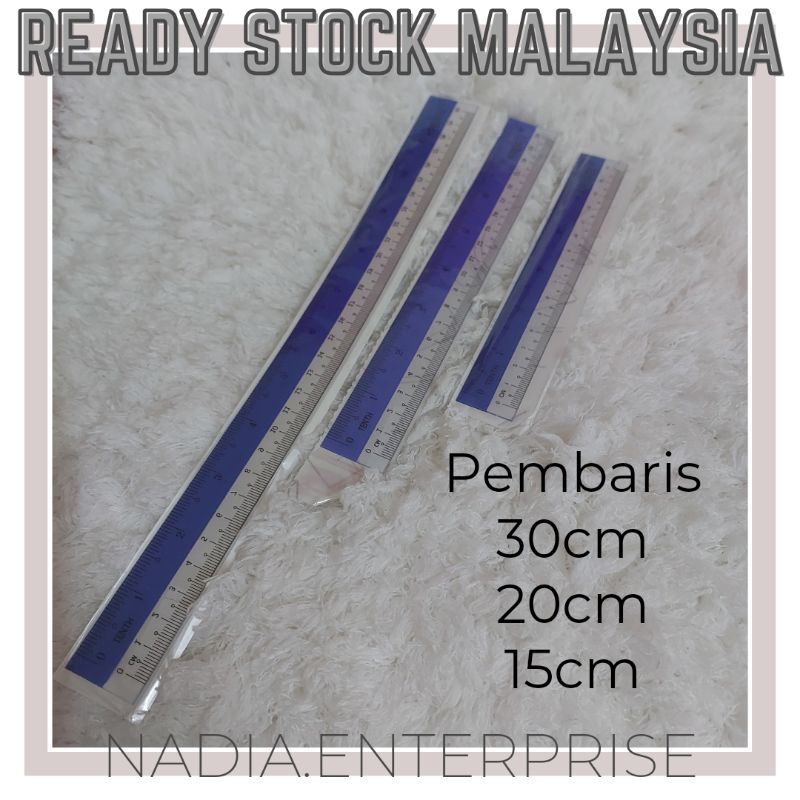 🇲🇾 RULER 30cm 20cm 15cm PEMBARIS PANJANG flexible plastic half transparent ruler STRAIGHT PVC ...