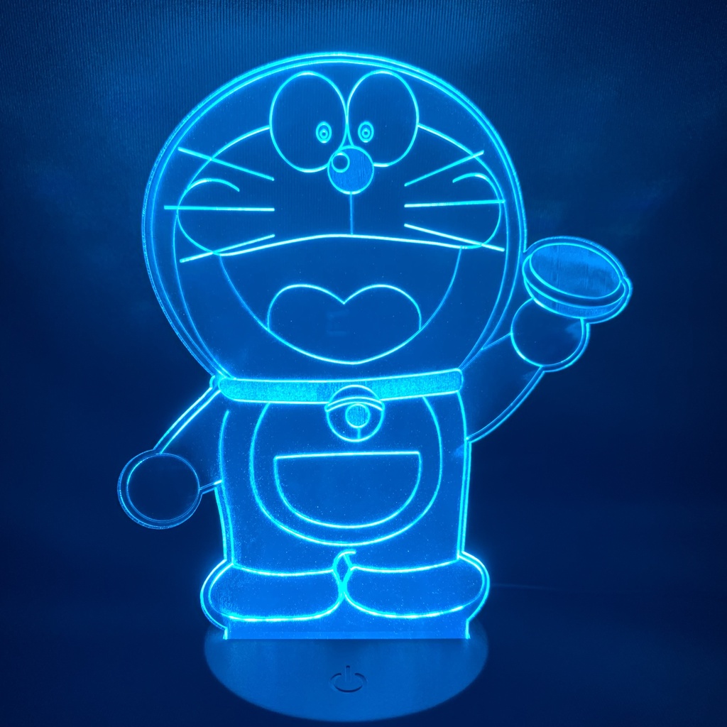 Doraemon LED Bed Lamp (RGB Colors + REMOTE) Night Bed Light Touch on ...