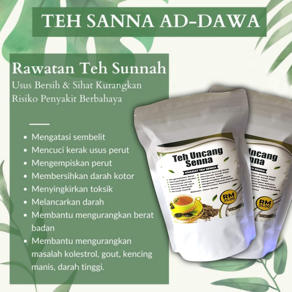 TEH SANNA 100% ASLI TEH KURUS/DETOKS/Daun sanna/ Daun senna 30 uncang ...