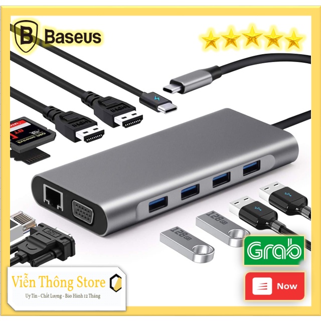 Baseus Gleam 5 in 1 USB Hub type C set expands USB 3.0, HDMI for laptops, and phones | Shopee ...