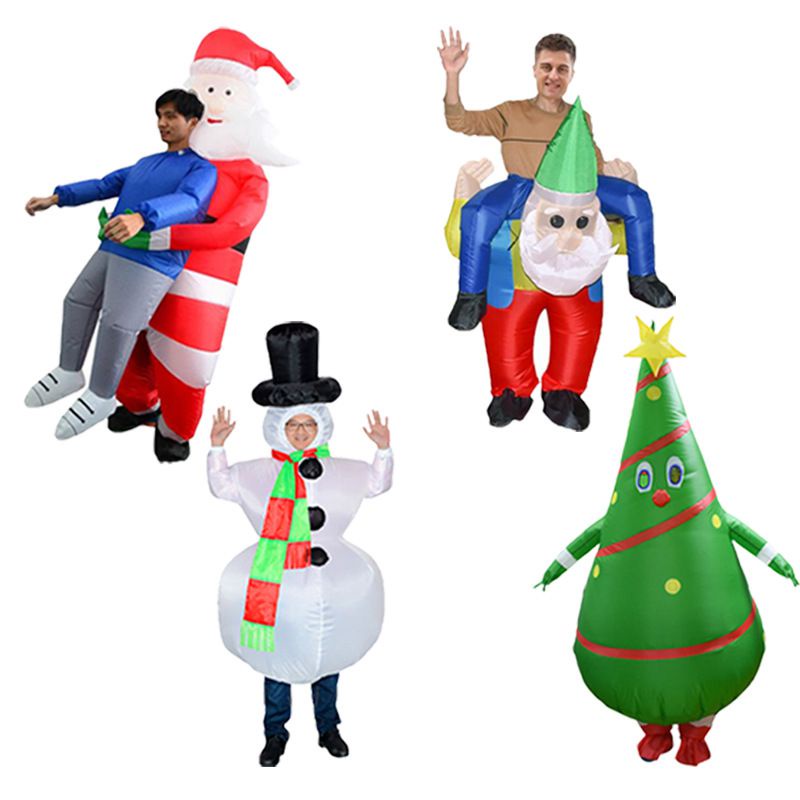 Christmas Inflatable Costume Adults Kids Santa Claus Tree Carnival ...