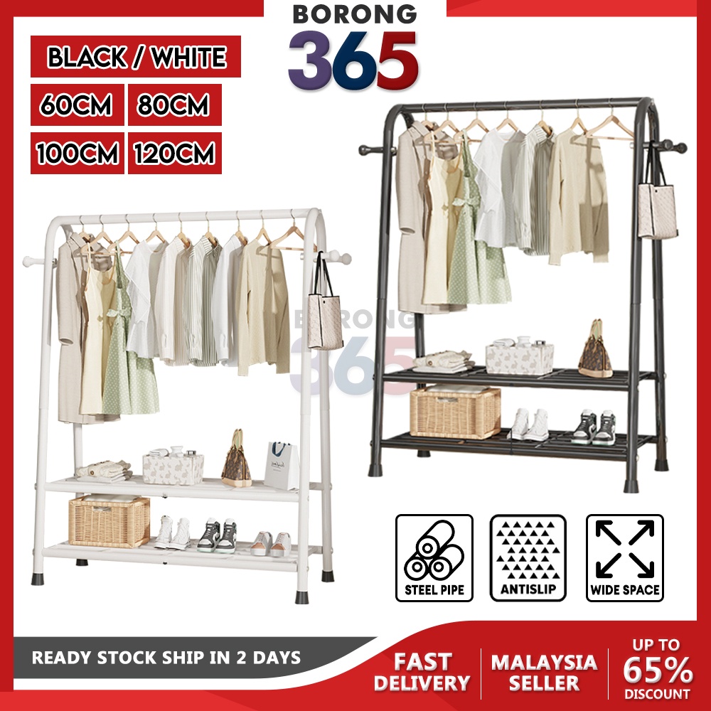 Borong365 Multifunction Clothes Hanger Rak Baju Rak Jemuran Clothes ...