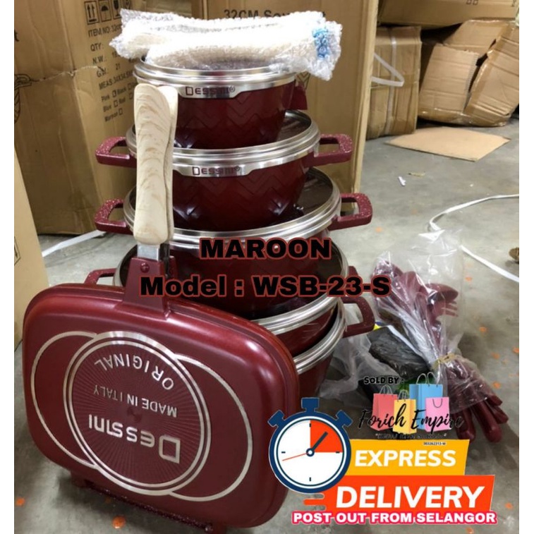 ORIGINAL DESSINI ITALY WSB-23-S 23Pcs Casserole Die Cast Aluminium Non ...