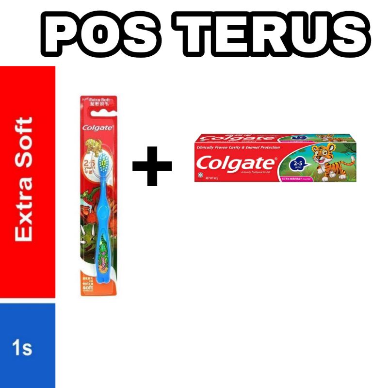 ubat gigi budak Colgate Kids Dinosaur Toothbrush 2-5 Years Extra Soft ...
