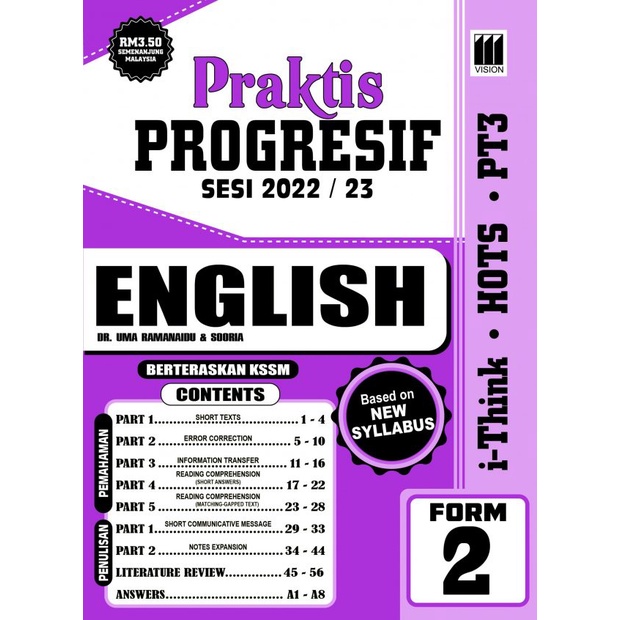 VISION - Praktis Progresif Edisi 2022 TINGKATAN 1, KOMBO 6 BUKU LATIHAN ...