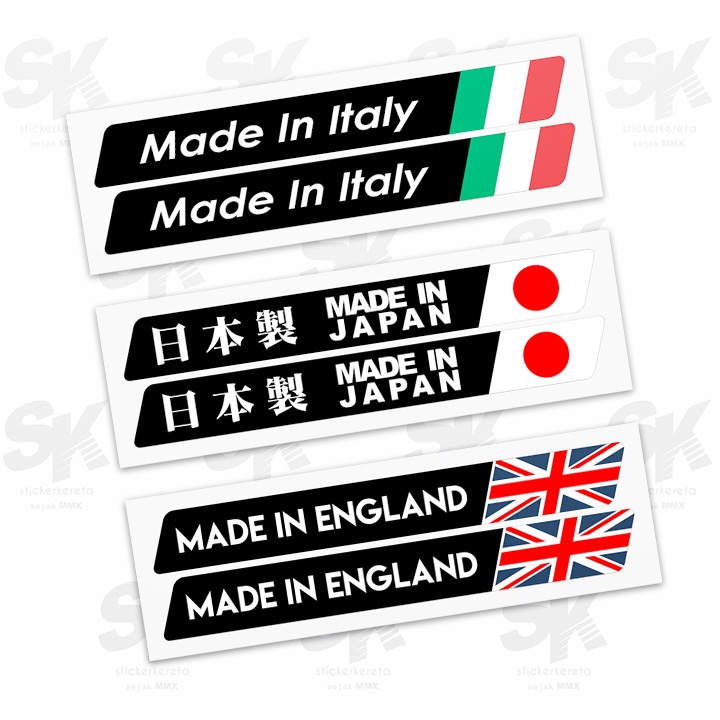 Sticker Helmet Made in Italy England Japan | Shopee Malaysia