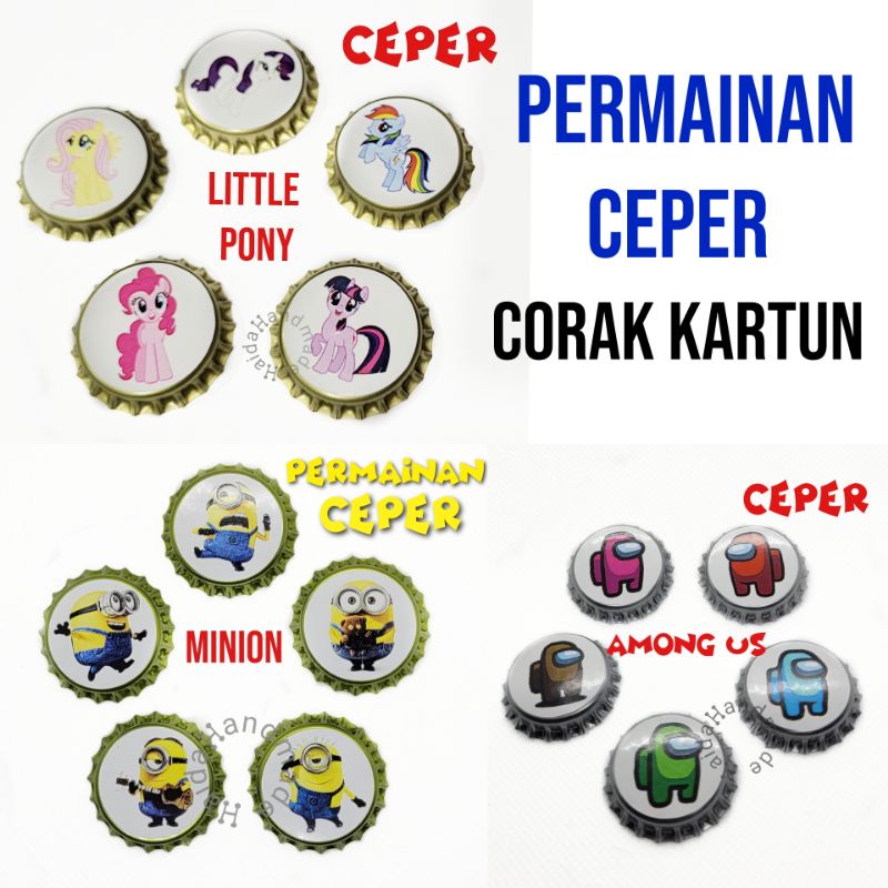 Permainan ceper. Penutup botol. Corak Kartun. | Shopee Malaysia