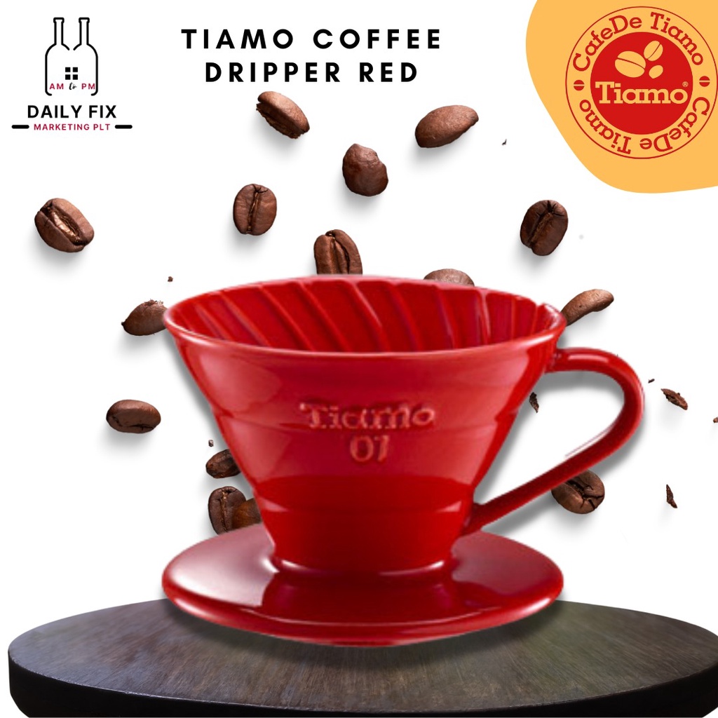 TIAMO HG5537R V01 PORCELAIN COFFEE DRIPPER RED (1-2 CUPS) | Shopee Malaysia