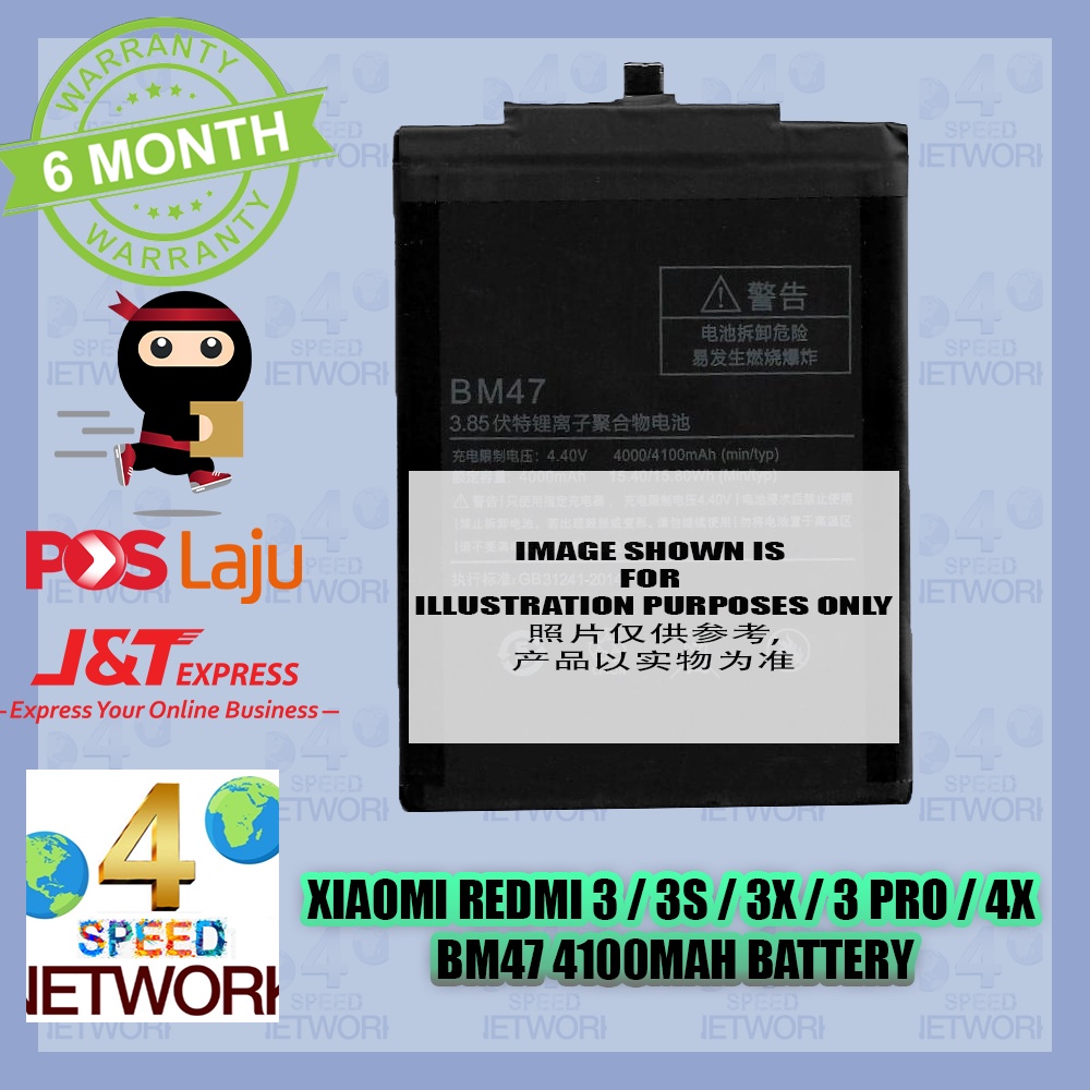 RedMi 3 / 3S / 3x / 3 PRO / 4X RdMi HongMi 3S BM47 4000-4100MAH Battery bateri 4100 mah 4000mah ...