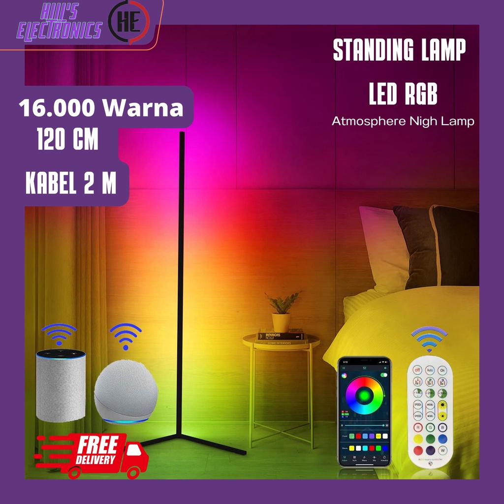 Rgb LED Minimalist Floor Corner Standing Side Floor Lamp | Shopee Malaysia