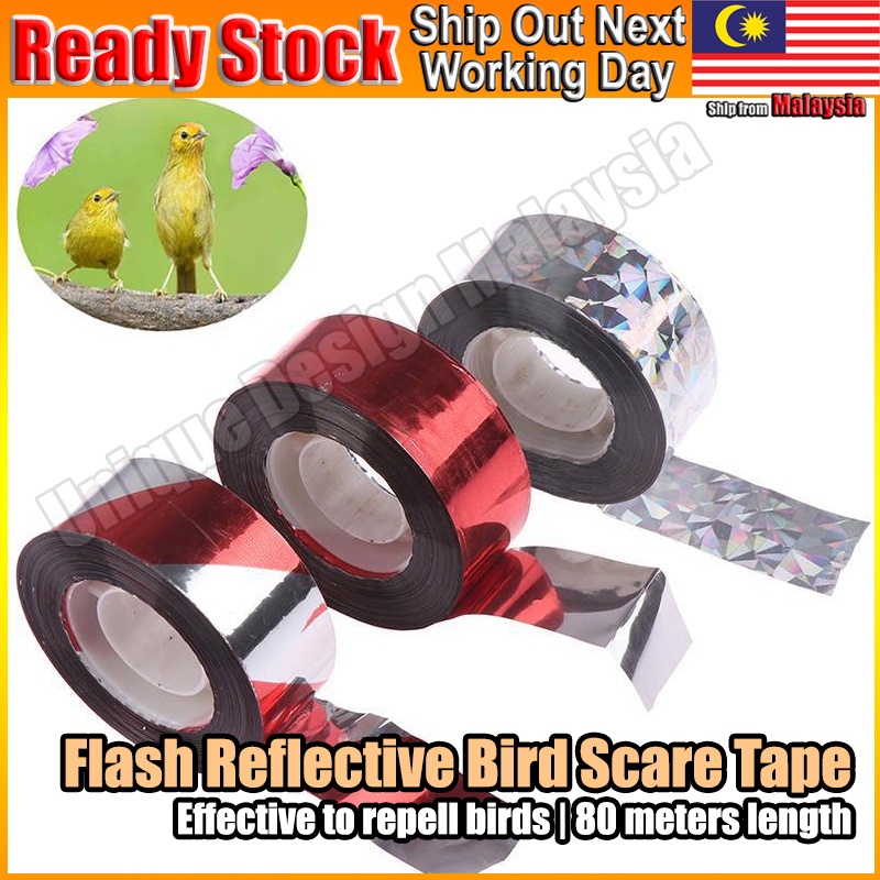 80M Flash Reflective Bird Scare Tape Repeller Ribbon Tapes Repel ...