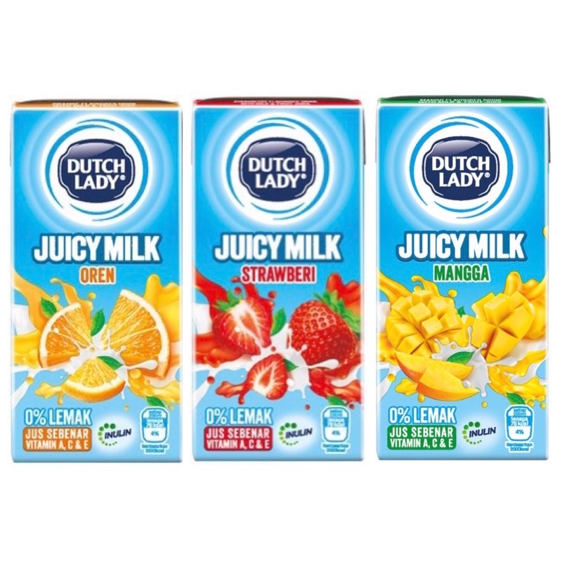 Dutch Lady Juicy Milk 200ml - Mango / Orange / Strawberry | Shopee Malaysia