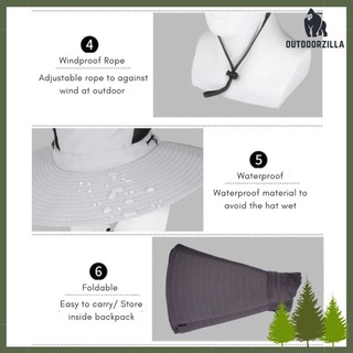 Fishing Hat Neck Flap Waterproof Full Face Cover Topi Penutup Anti ...