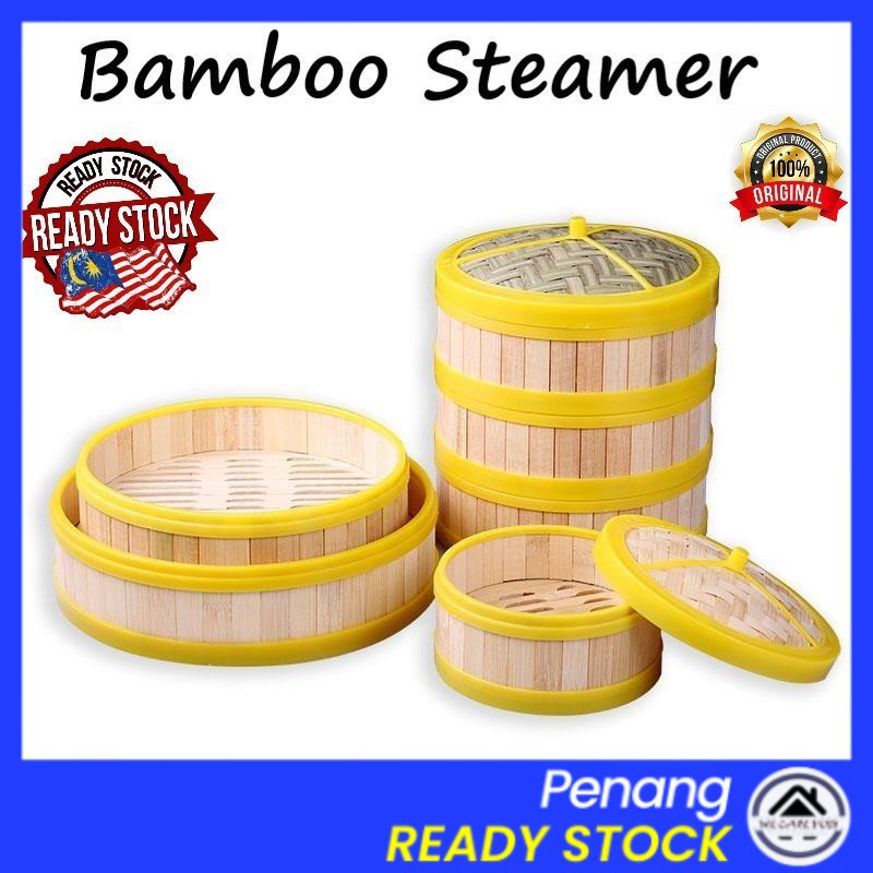 Wecareyou20 Bamboo Steamer Basket Bakul Pengukus Food Steamer Dim Sum ...