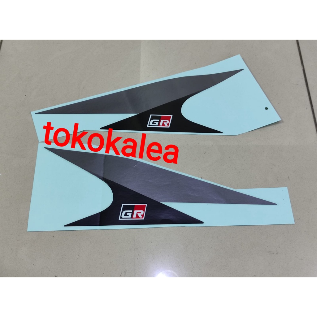 HITAM Toyota AGYA GR Sport front rear view mirror body sticker, black ...