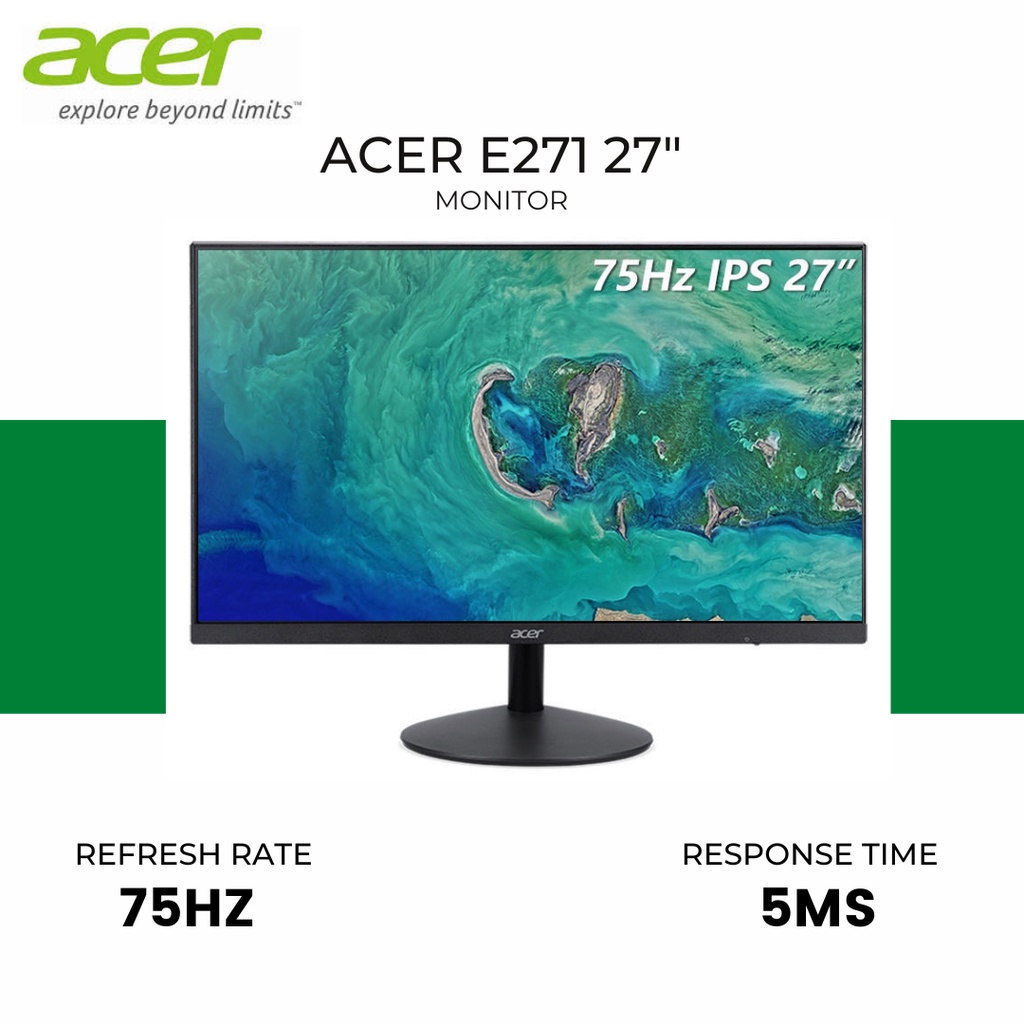 Acer Monitor - Mainstream Series - Work & Play | E271 27" IPS 75HZ 5MS ...