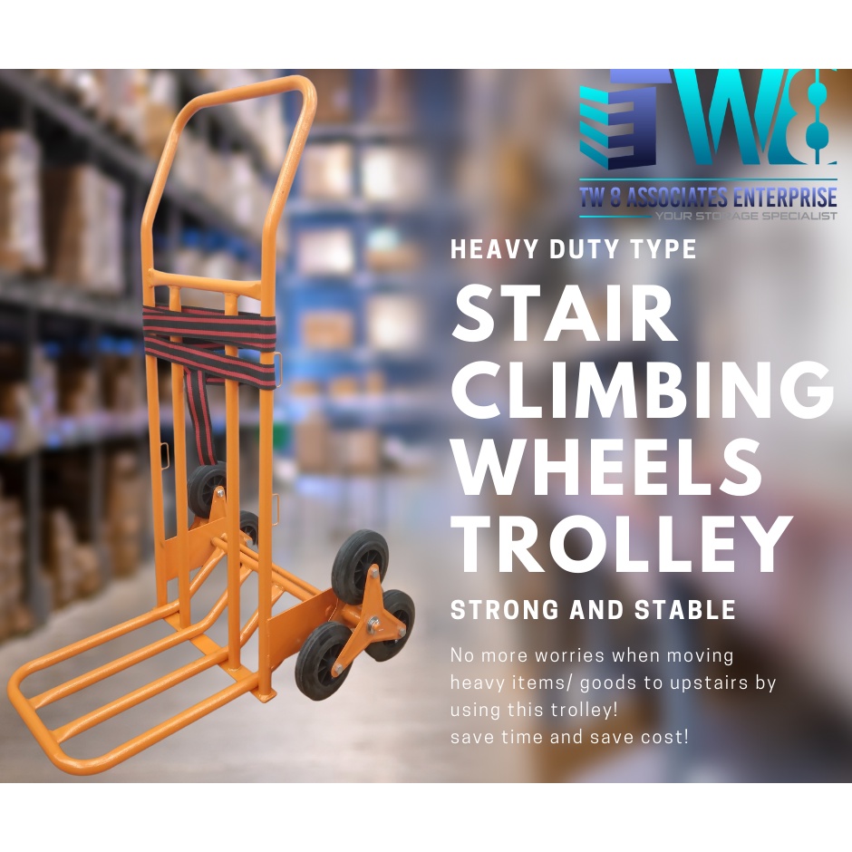 STAIRS CLIMBING TROLLEY WITH 6 RUBBER WHEELS WITH FOLDABLE TOE PLATE ...