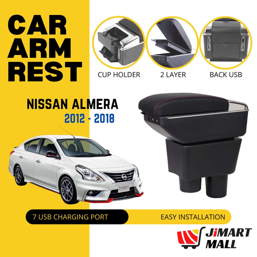 NISSAN ALMERA CAR ARMREST CUSTOMADE 2 LAYER USB PORT Cup Holder Hand ...