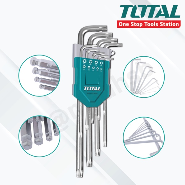 TOTAL THT106291 1.5MM - 10.0MM BALL POINT HEX KEY - 9 PCS | Shopee Malaysia