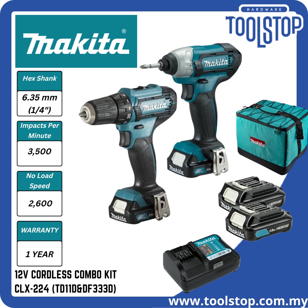 MAKITA 12V CORDLESS COMBO KIT CLX-224 (TD110D&DF333D) | Shopee Malaysia