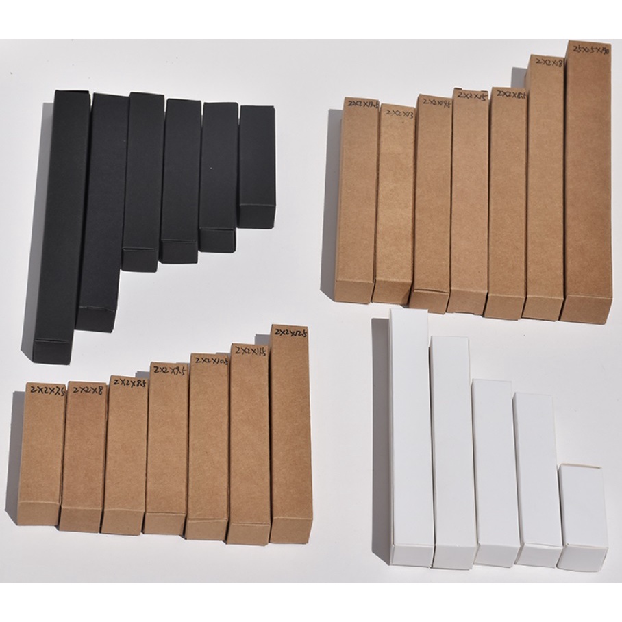 Long Paper box for perfume lipstick/ Long strip box craft white black ...