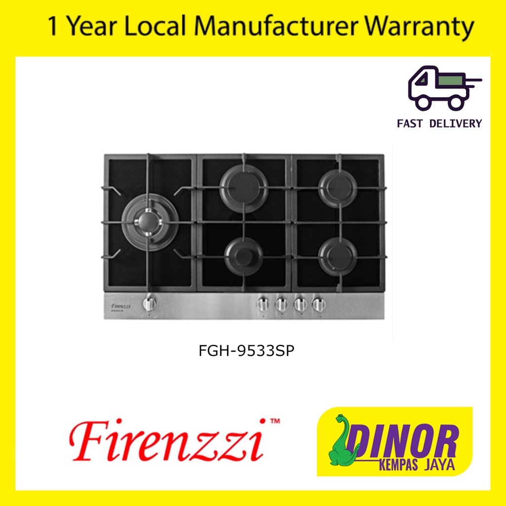Firenzzi 5 Sabaf Burners Built-in Gas Hob FGH-9533SP | Shopee Malaysia