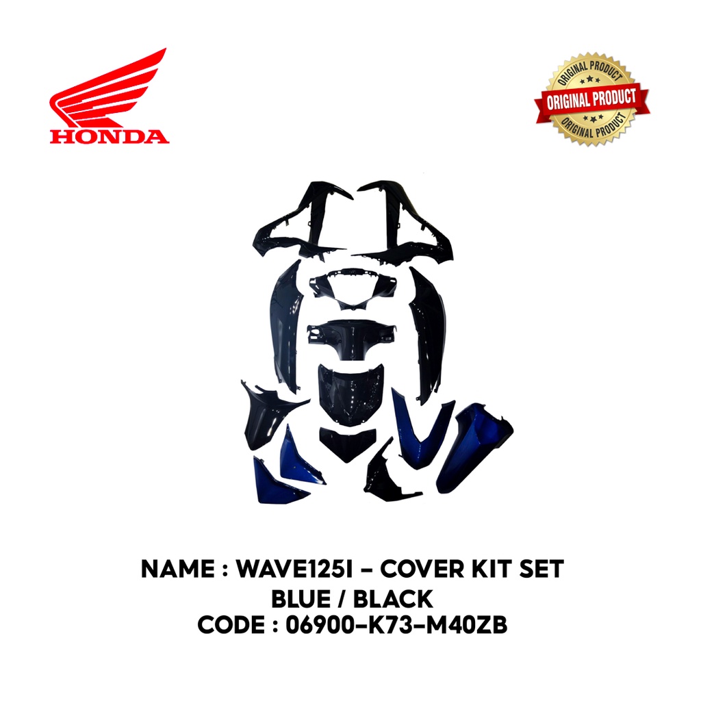 HONDA WAVE 125I W125I WAVE125I Coverset Cover Set Blue / Black 06900 ...