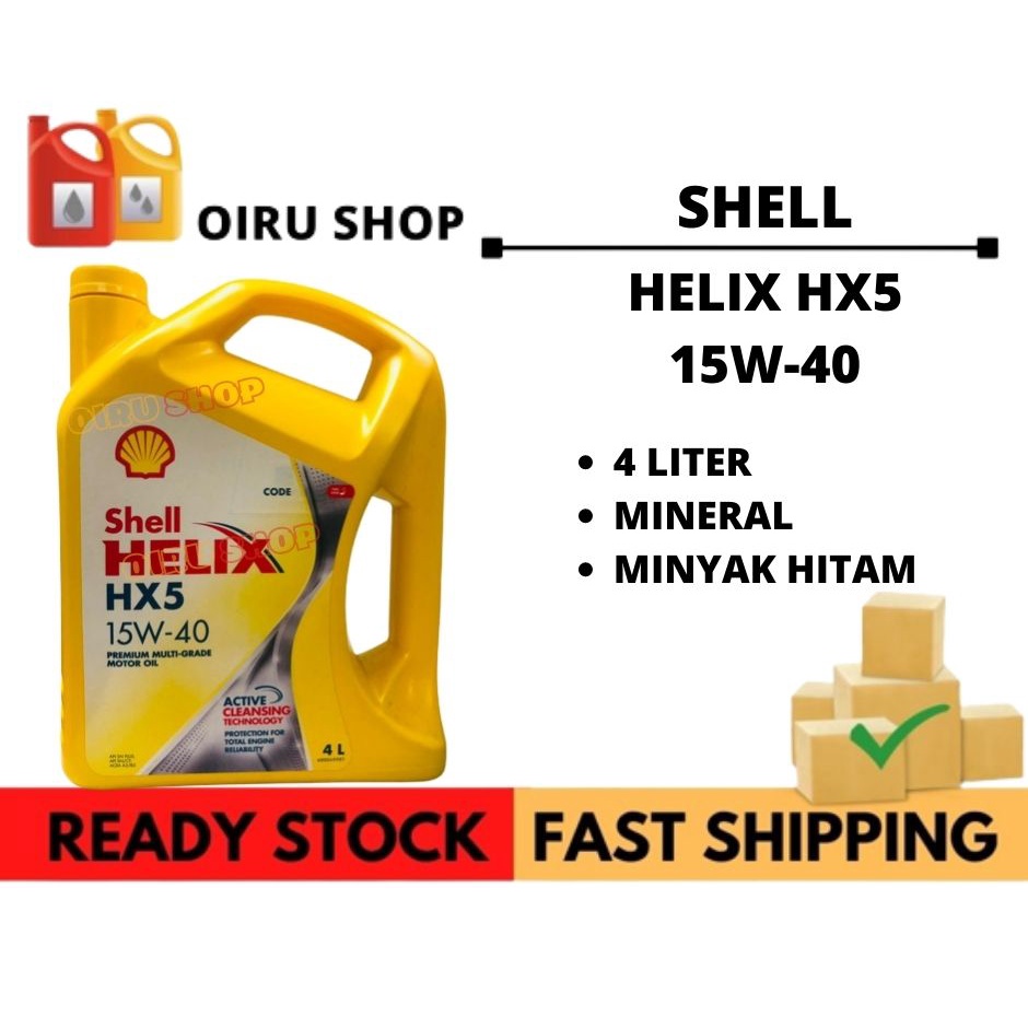 Shell Helix Hx5 15W-40 4Liter Engine Oil Mineral For Gasoline And Diesel Cars CODE | Shopee Malaysia