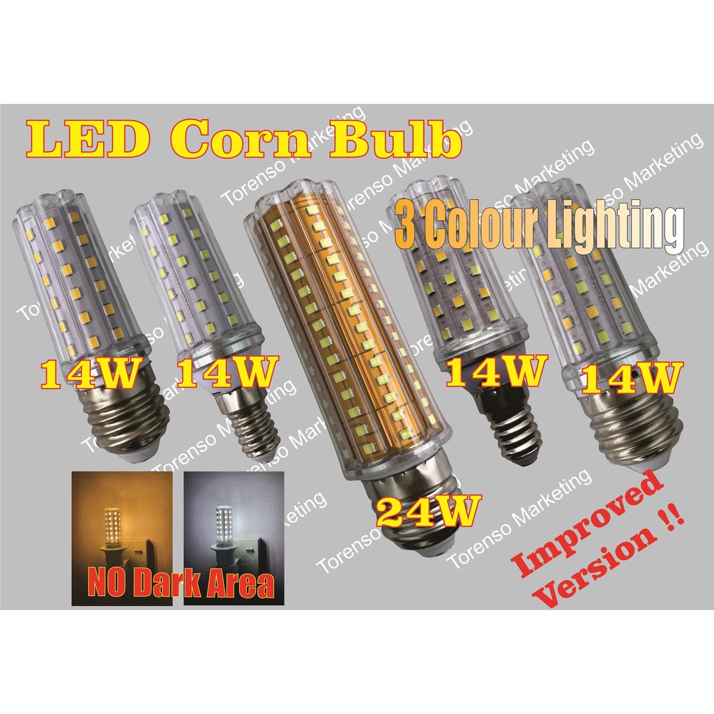 E27/E14 14W LED Corn Bulb Daylight/ Warm White / 3 color / E27 24W LED ...