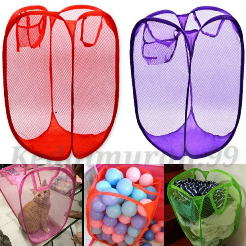 Laundry Net Basket/laundry basket bag foldable pop up washing basket ...