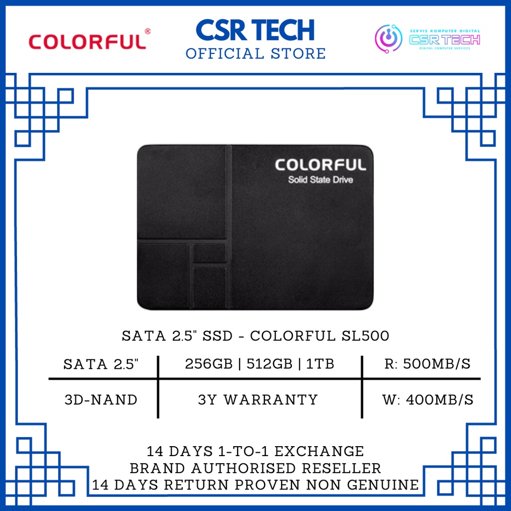 COLORFUL SL500 256GB | 512GB | 1TB 2.5" SATA III 6GB/s INTERNAL SSD ...
