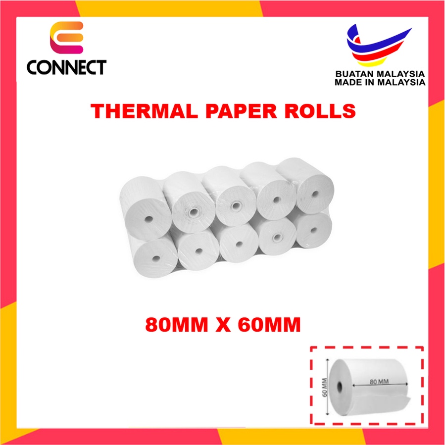 Thermal Paper Roll 80mm x 60mm / 57mm x 60mm / 57mm x 40mm (10 Rolls ...