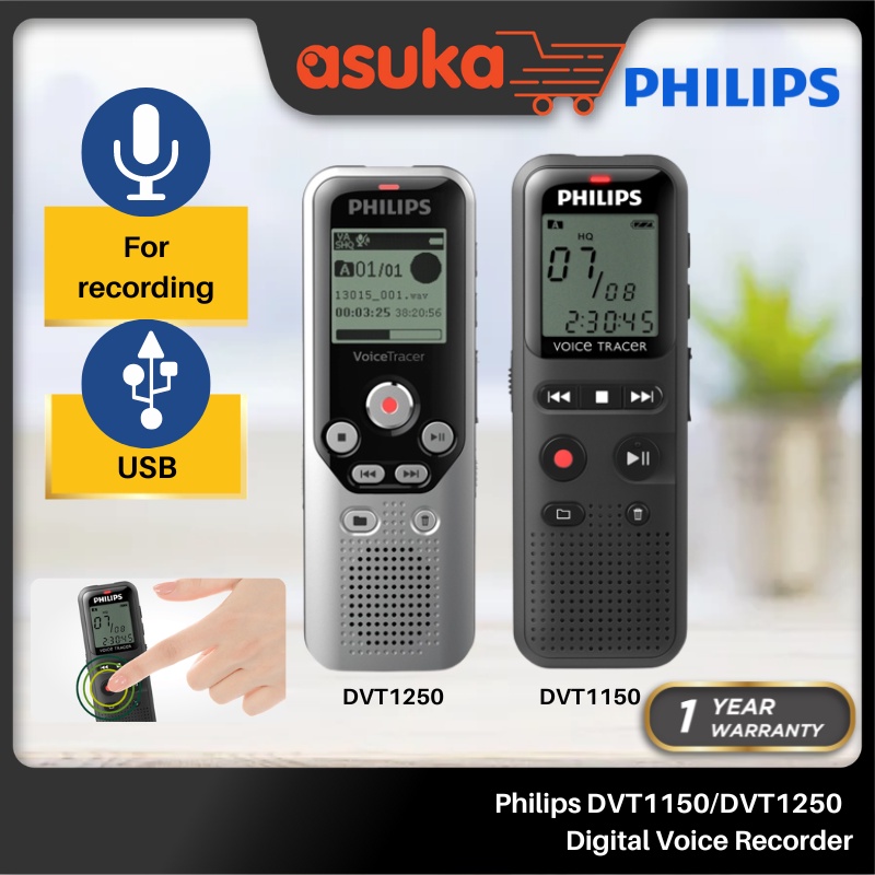 Philips DVT1150 4GB Digital Voice Recorder/Philips DVT1250 8GB Digital Voice Recorder | Shopee ...