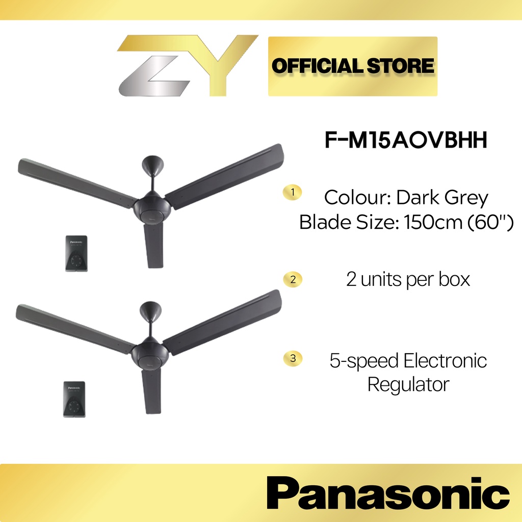 Panasonic REGULATOR 3 BLADES CEILING FAN KIPAS SILING F-M15A0VBHH (60 ...