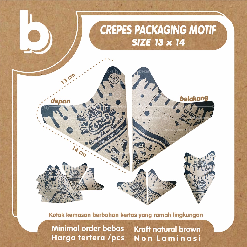 Kraft Crepes Packaging natural 13x14 l CPKNM00393 | Shopee Malaysia