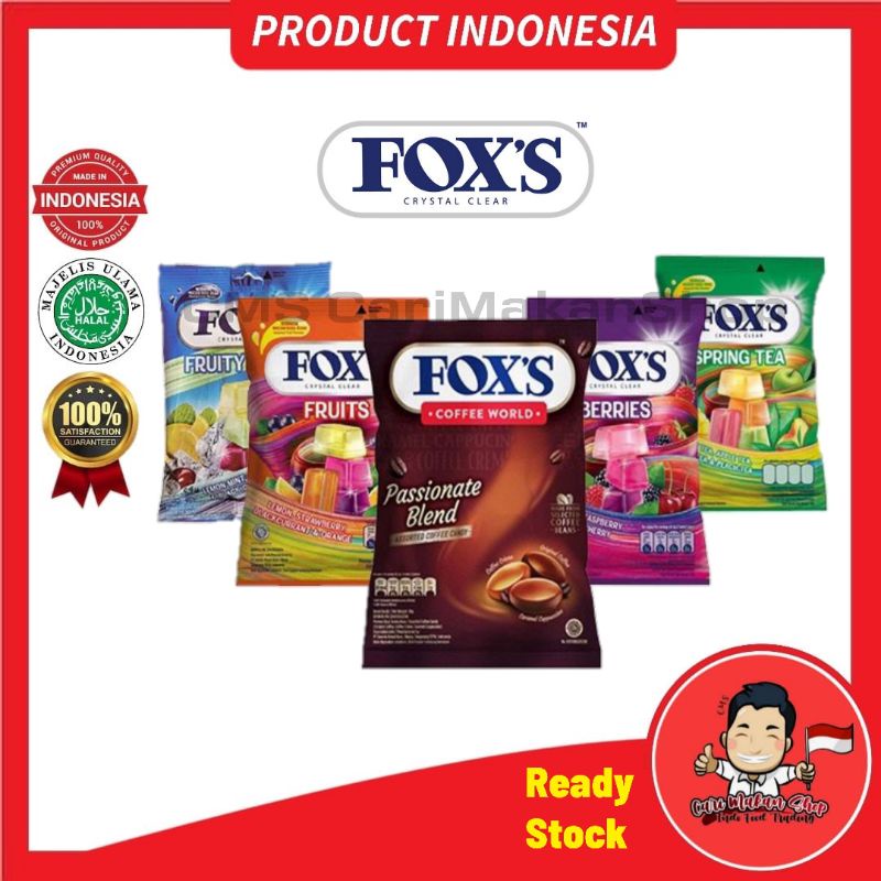 Savoria Fox's Crystal Clear Foxs Candy Fruits 125gm Product Indonesia 🇮🇩 Perment Gula Kopi ...