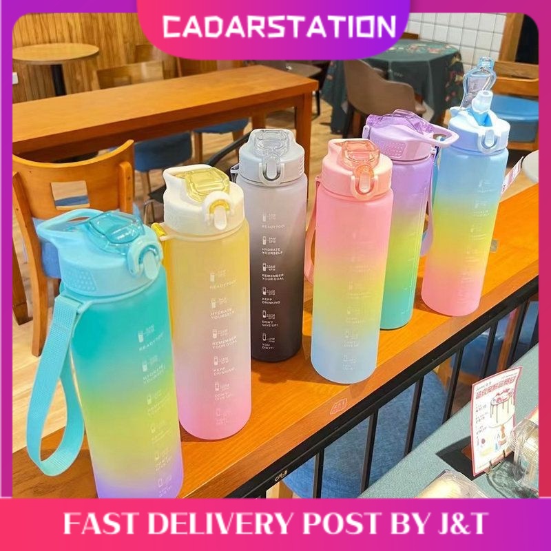 CS_ 1000ML Gradient Color Frosted Water Bottle Botol Air | Shopee Malaysia