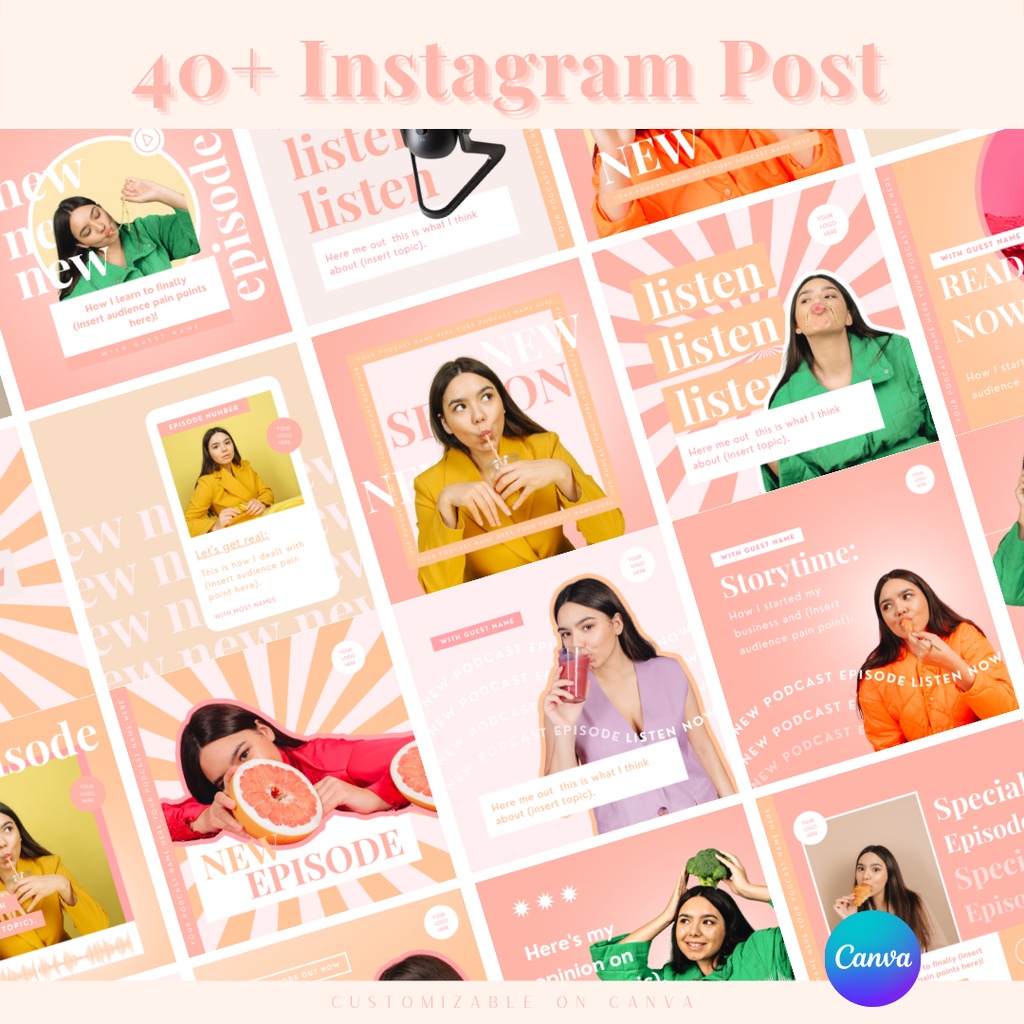 40+ Instagram Post Template, Social Media Template, Canva Template, Ig ...